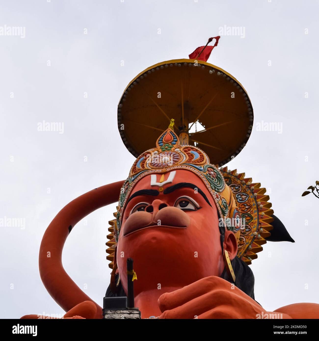 Big statue of Lord Hanuman near the delhi metro bridge situated near ...