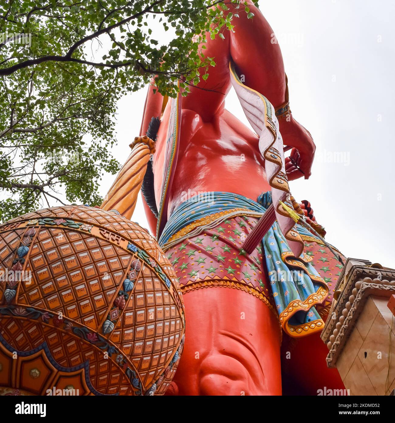 Big statue of Lord Hanuman near the delhi metro bridge situated near ...