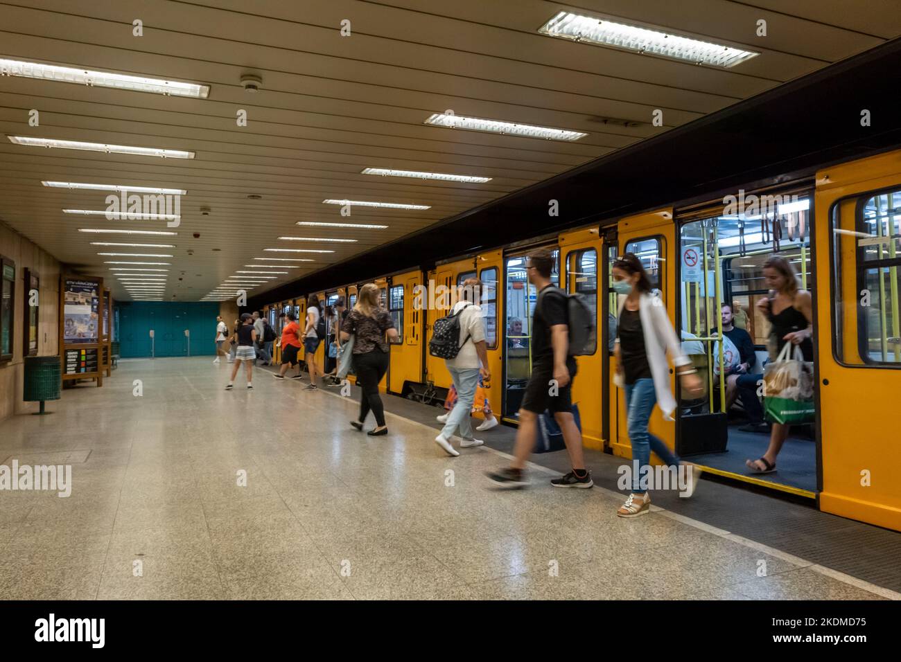 Budapest, Hungary - 3 September 2022: Passengers going out of the ...