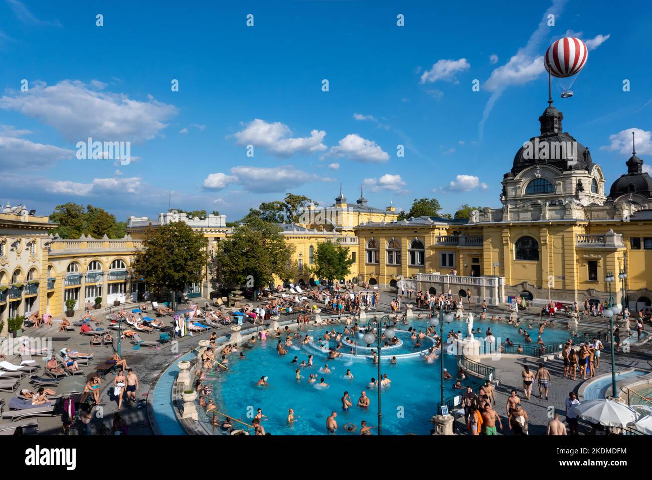 Budapest, Hungary - 3 September 2022: Courtyard of Szechenyi Baths, a ...