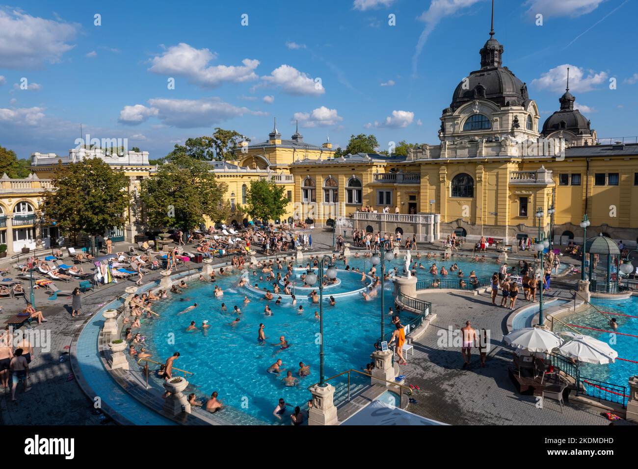 Budapest, Hungary - 3 September 2022: Courtyard of Szechenyi Baths, a ...