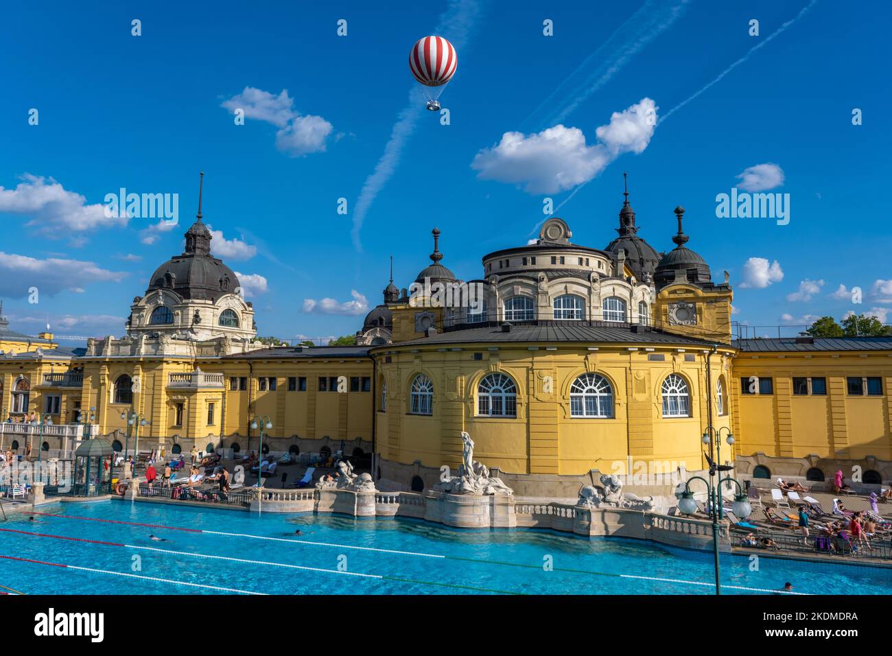 Budapest, Hungary - 3 September 2022: Courtyard of Szechenyi Baths, a ...