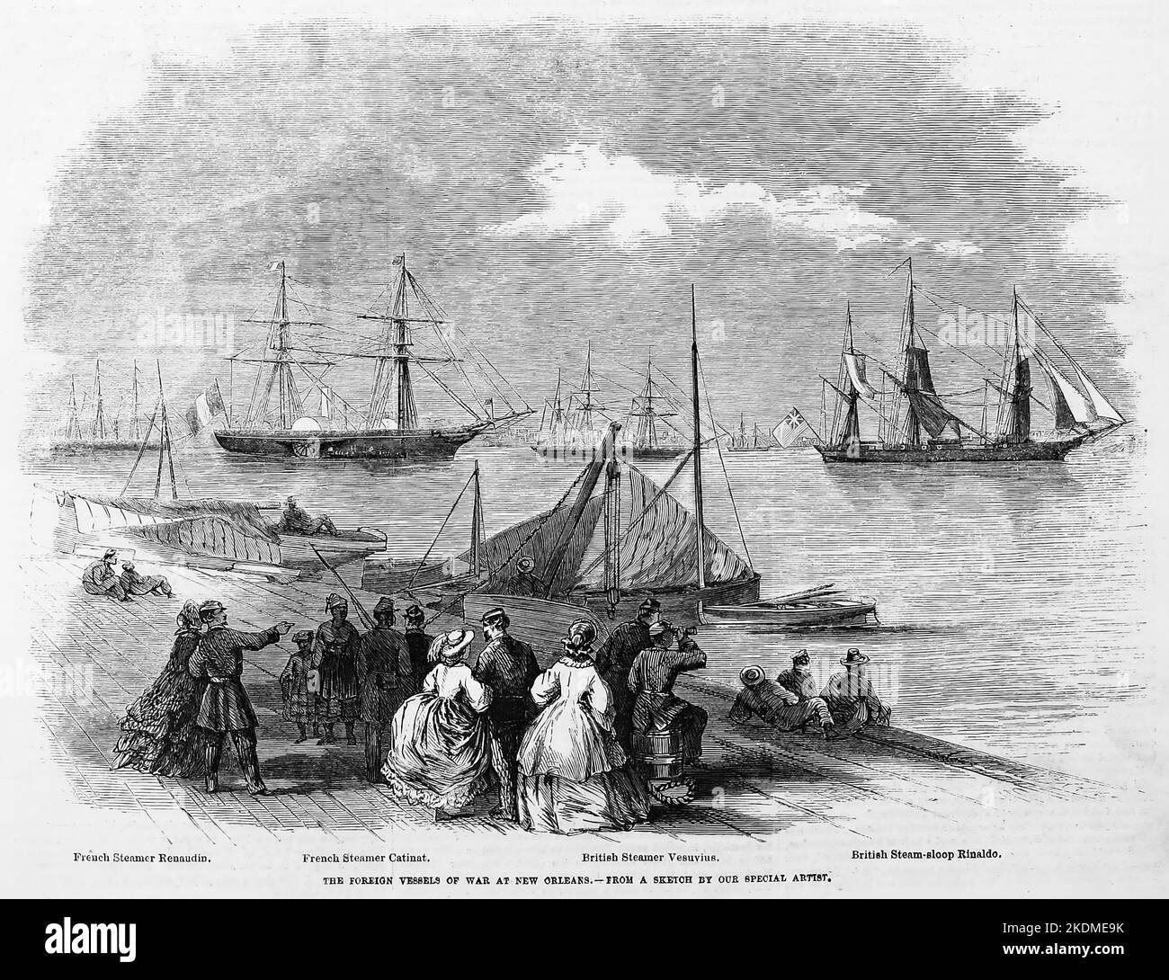 The foreign vessels of war at New Orleans, Louisiana - French steamer ...