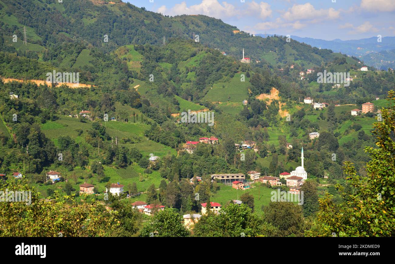 Yenihisar Village in Rize, Turkey, is connected to the town of Cayeli Stock Photo - Alamy