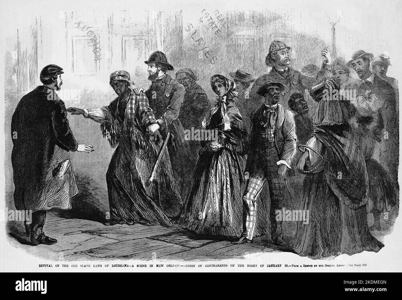 Revival of the old slave laws of Louisiana - A scene in New Orleans ...
