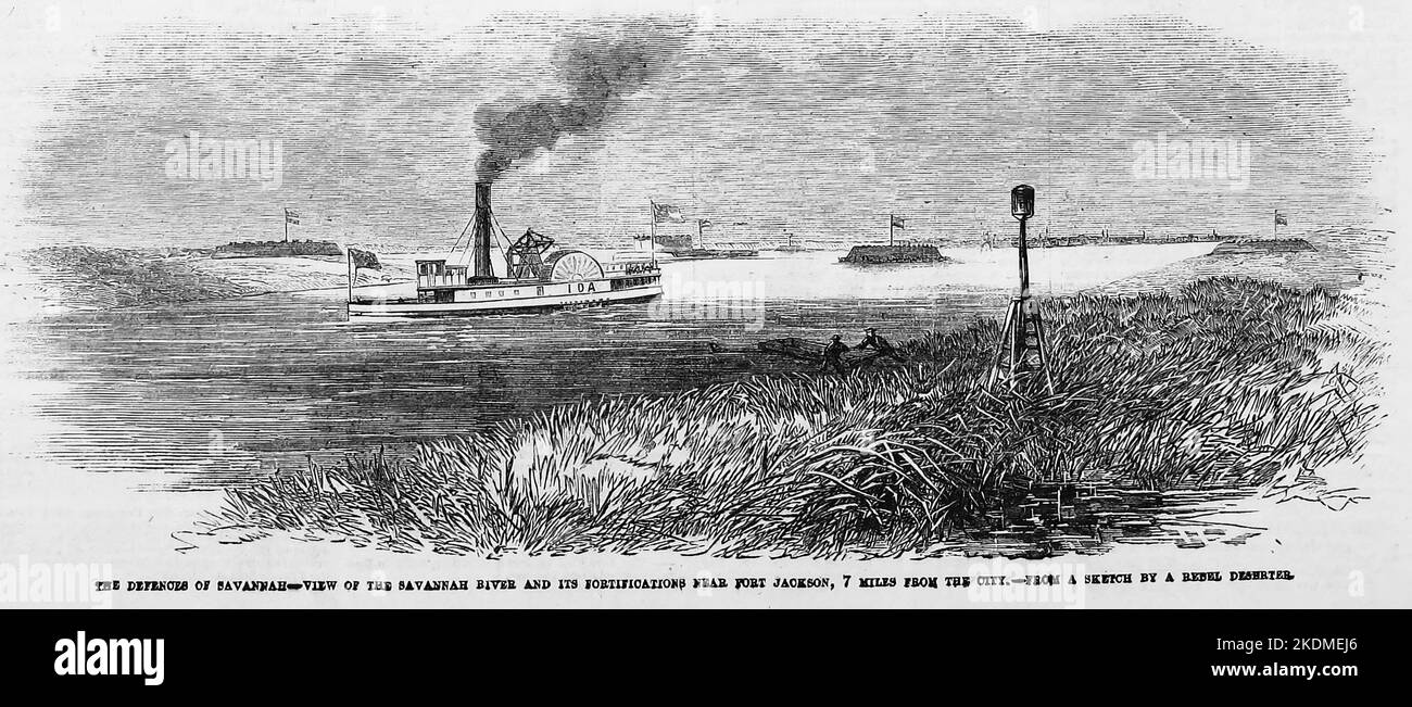 The defenses of Savannah, Georgia - View of the Savannah River and its ...