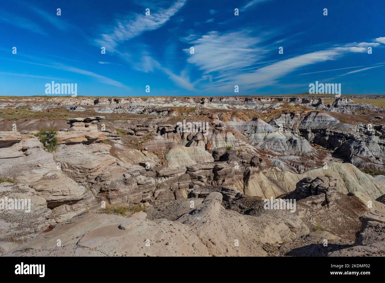 View of badlands from Blue Mesa overlook in Petrified Forest National ...