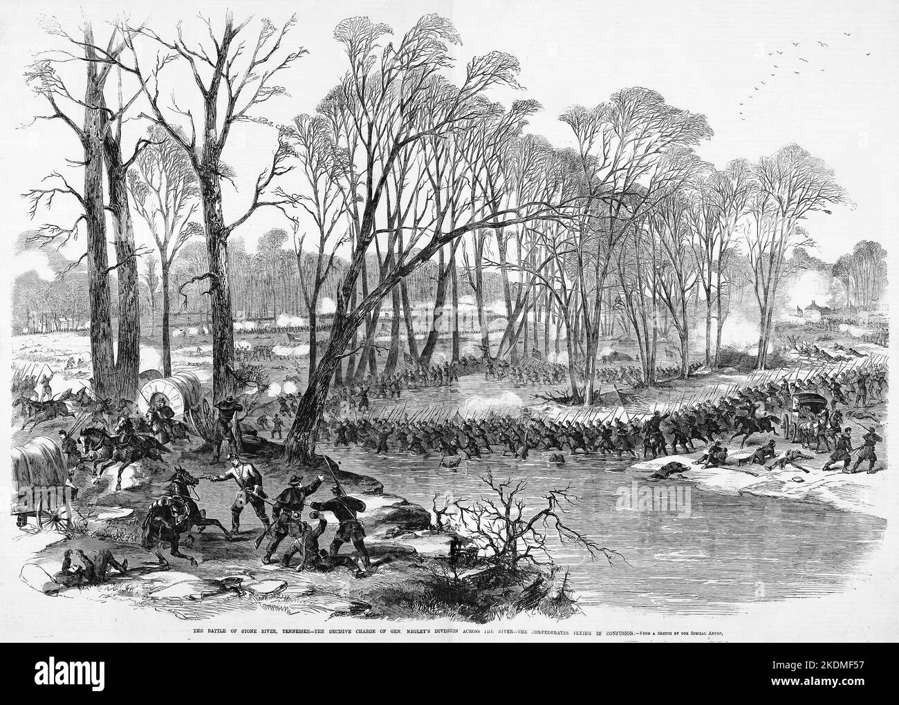 The Battle of Stones River, Tennessee - The decisive charge of General ...