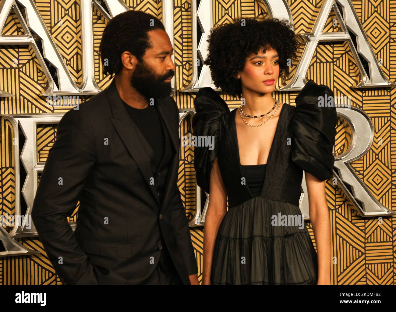 London, UK. Nicholas Pinnock and Tia Rolph at the Black Panther ...