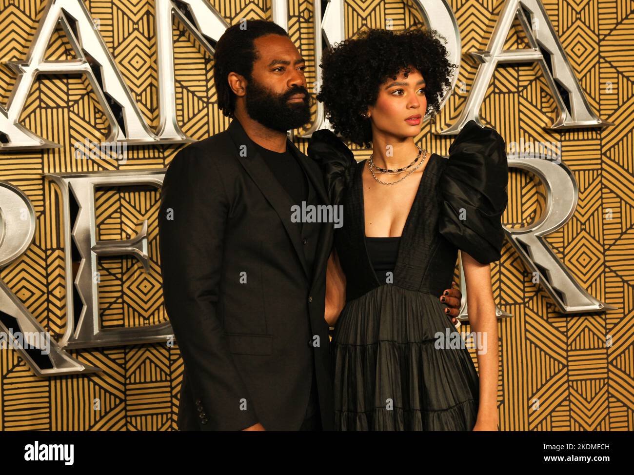 London, UK. Nicholas Pinnock and Tia Rolph at the Black Panther ...
