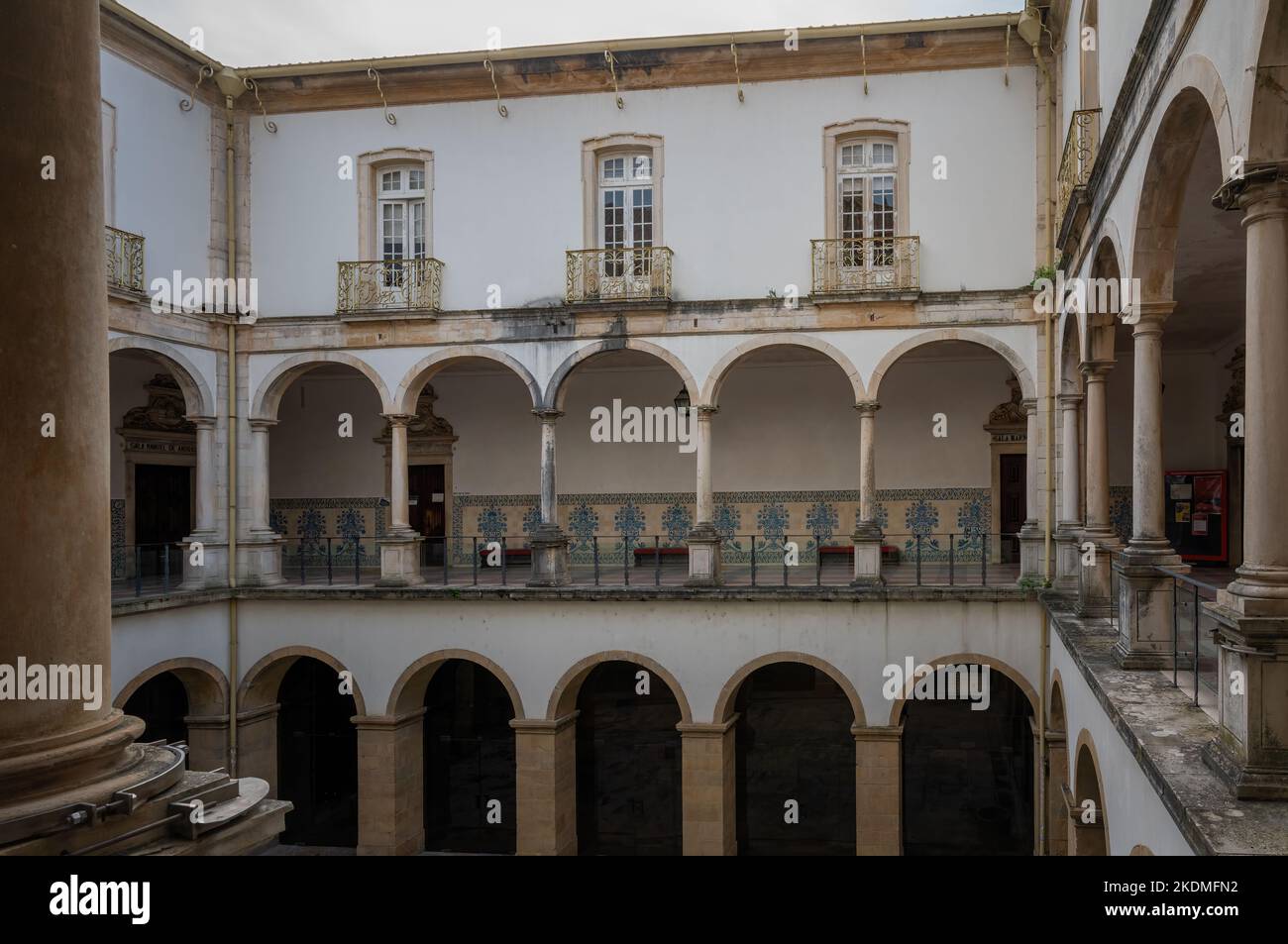 Arches at University of Coimbra inner yard - Coimbra, Portugal Stock ...