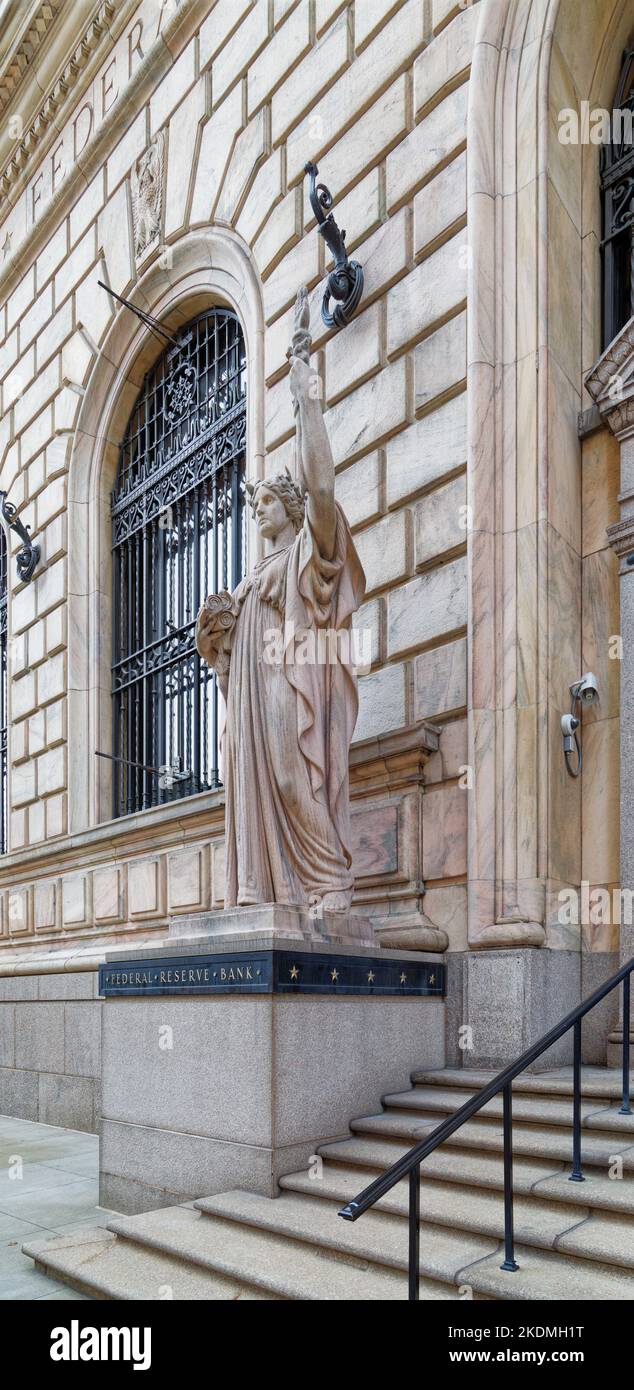Federal Reserve Bank of Cleveland: Integrity statue to the left of the ...
