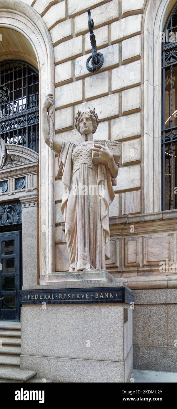 Federal Reserve Bank of Cleveland: Security statue stands to the right ...