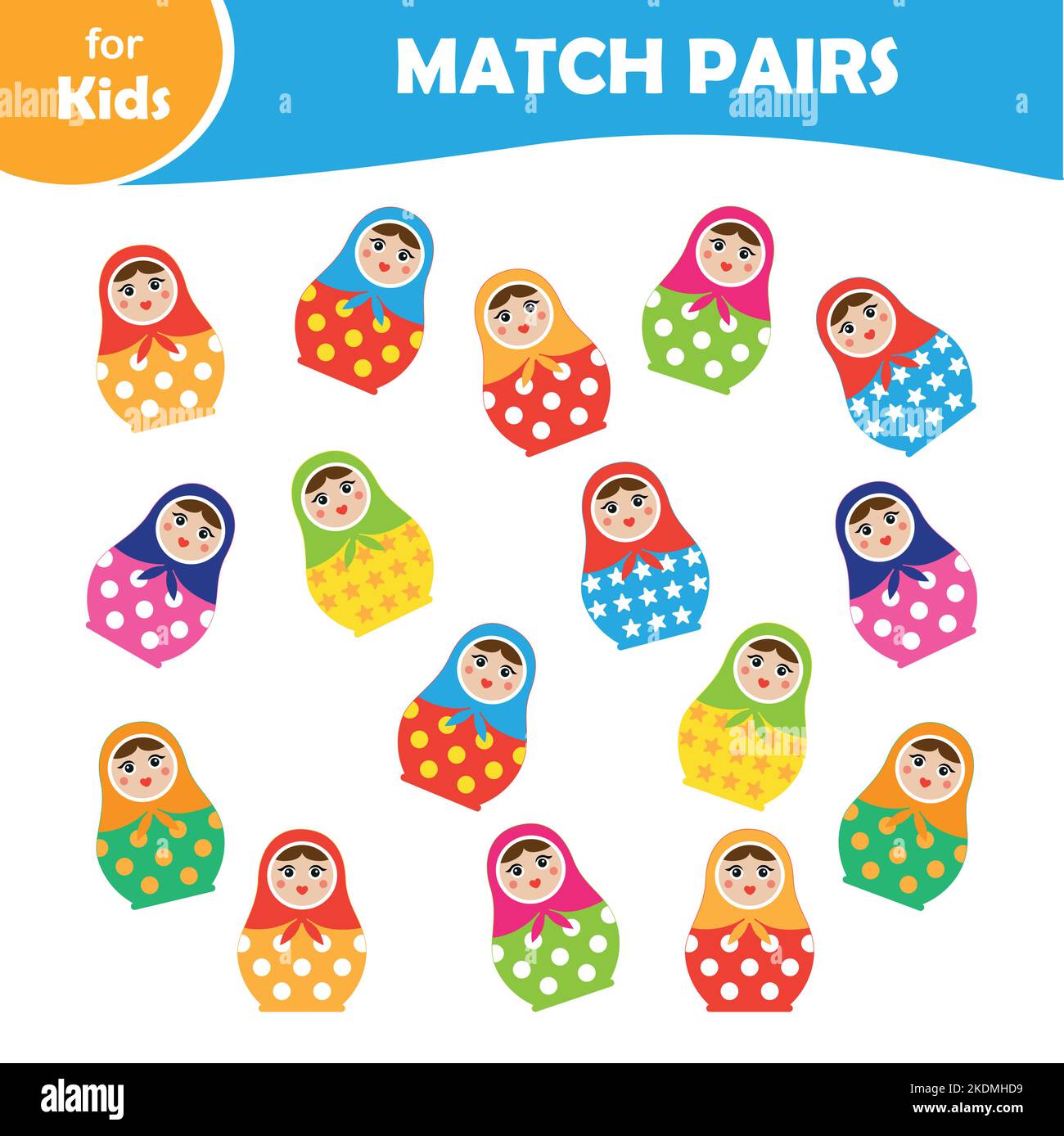 children's mini games. find a pair for each matryoshka. educational ...