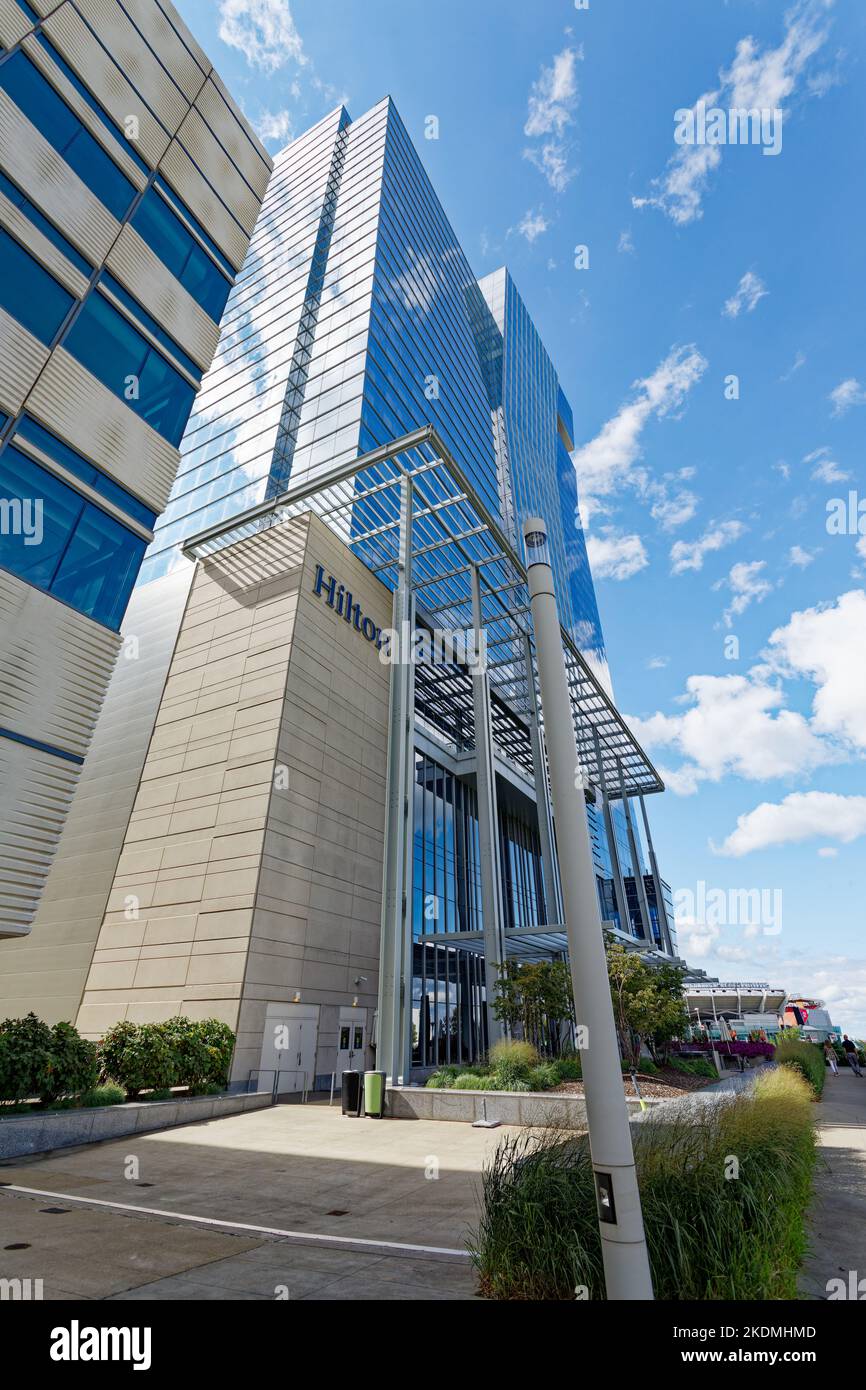 The 600-room Hilton Cleveland Downtown is linked to Huntington ...