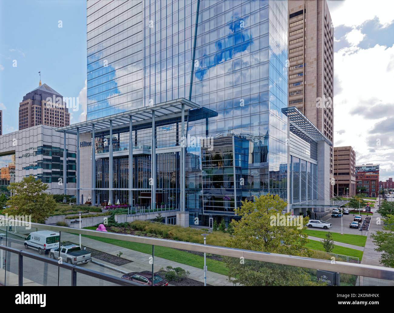 The 600-room Hilton Cleveland Downtown is linked to Huntington ...