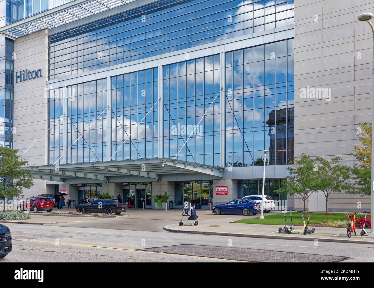 The 600-room Hilton Cleveland Downtown is linked to Huntington ...