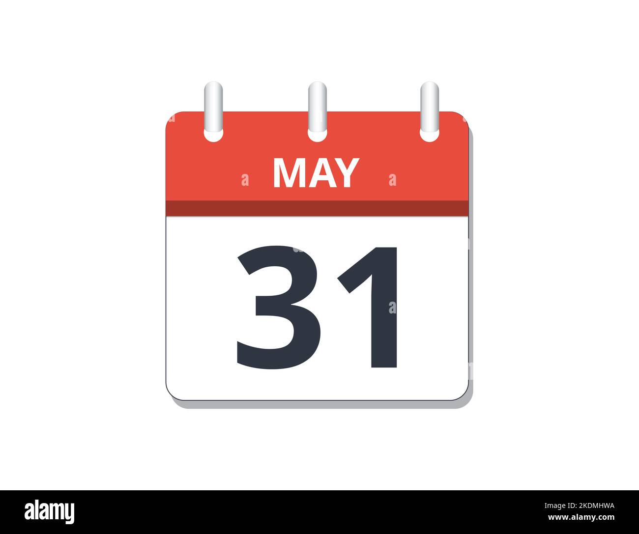 May 31th calendar icon vector. Concept of schedule, business and tasks ...