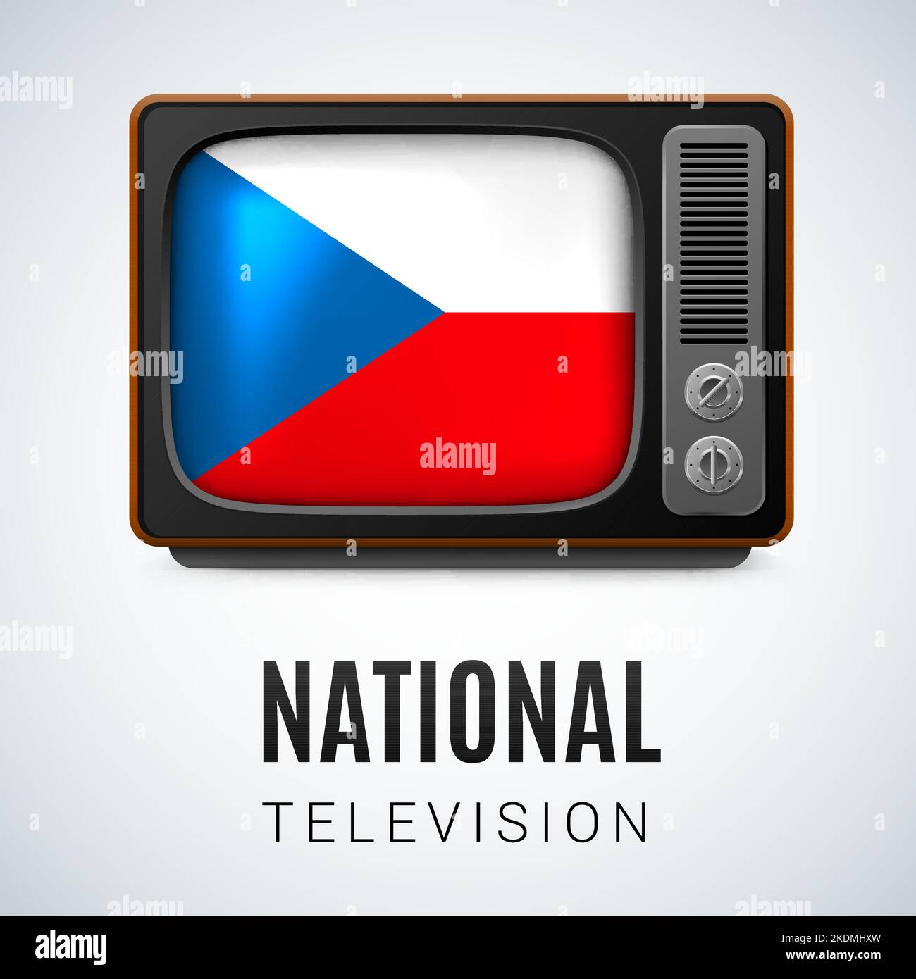 Vintage TV and Flag of Czech Republic as Symbol National Television ...