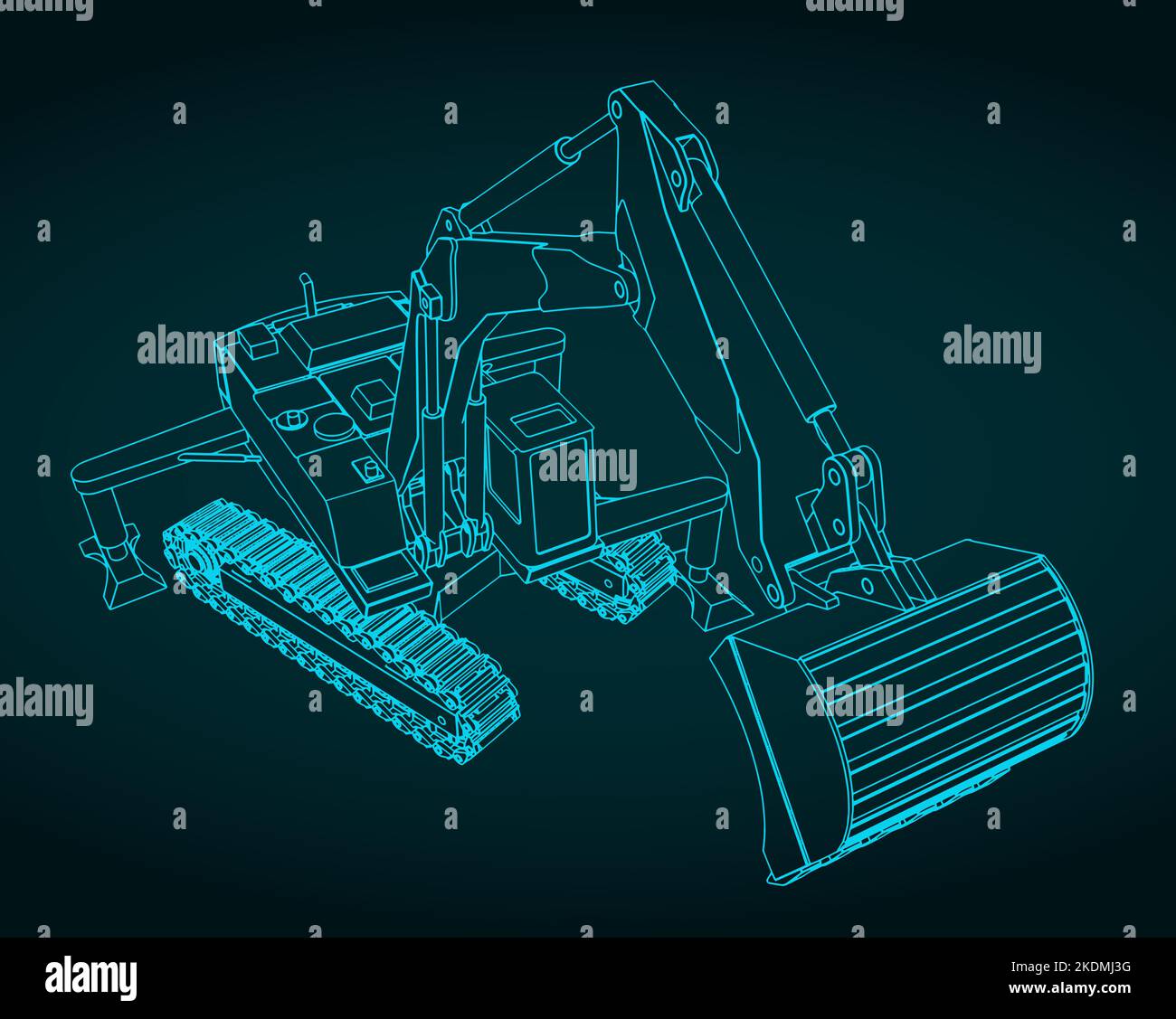 Stylized vector illustration of big excavator Stock Vector Image & Art ...