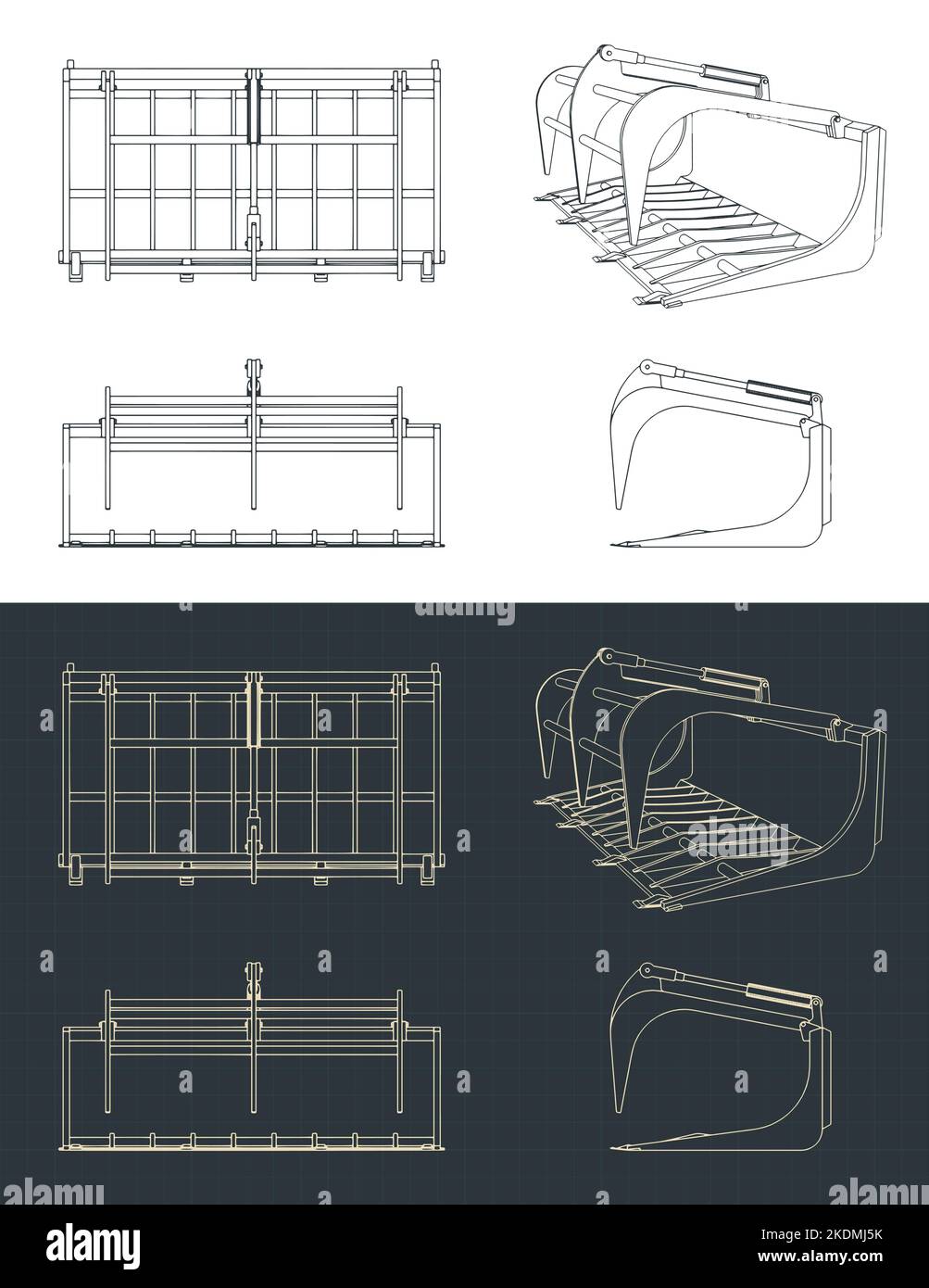 Grapple bucket Stock Vector Images - Alamy