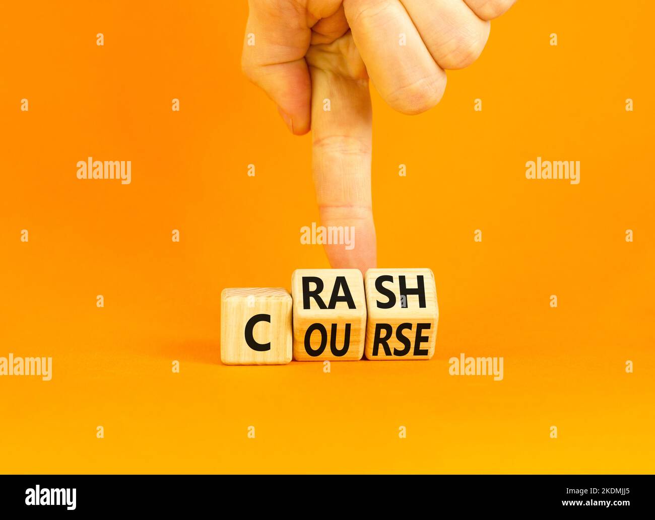 Crash course symbol. Concept words Crash course on wooden cubes ...