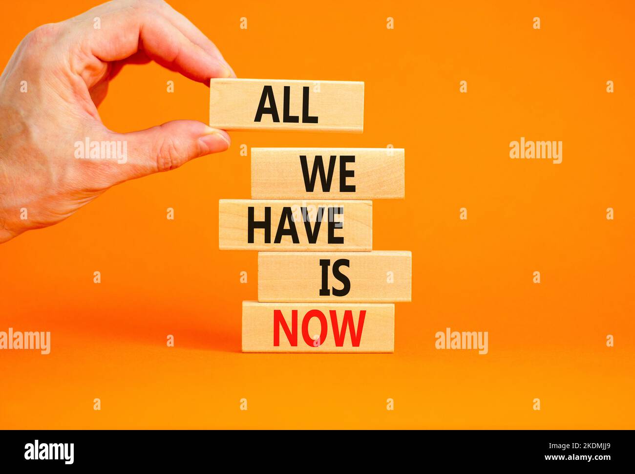 All we have is now symbol. Concept words All we have is now on wooden ...