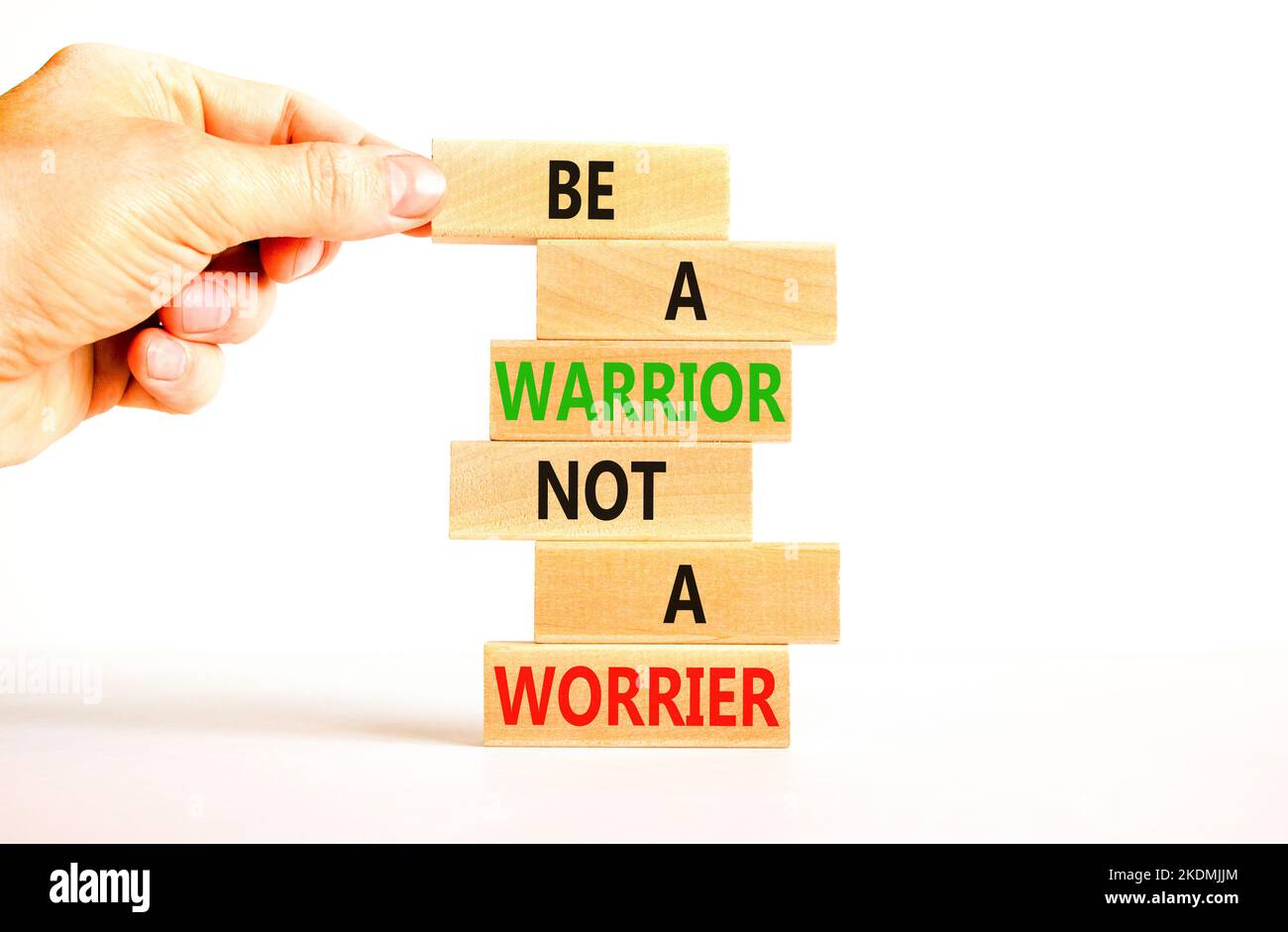 Warrior or worrier symbol. Concept words Be a warrior not a worrier on ...