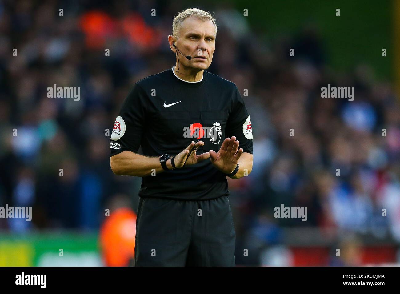 Referee Graham Scott during the Premier League match at the Molineux ...