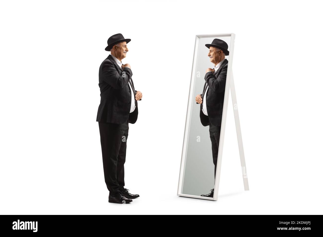 Black Man Looking In Mirror