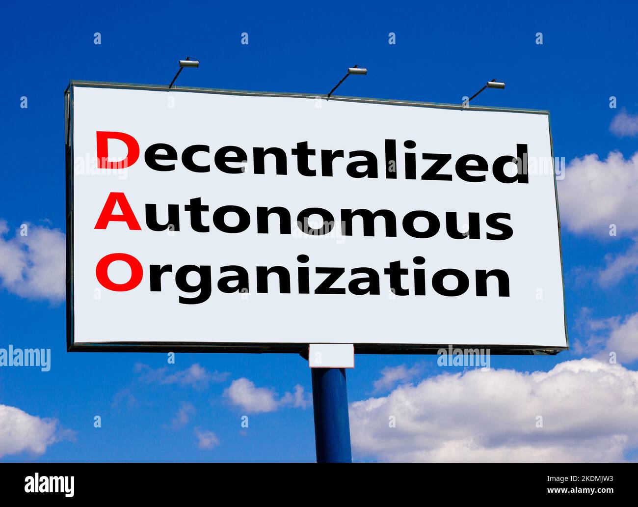 DAO decentralized autonomous organization symbol. Concept words DAO ...