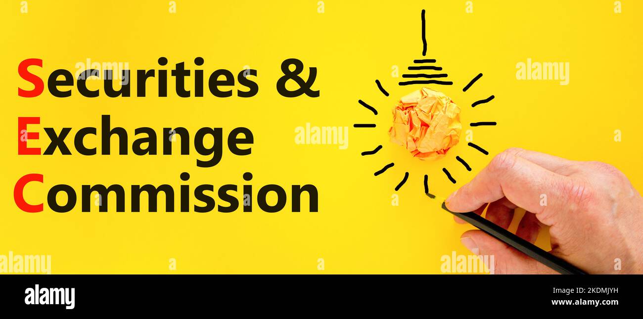 SEC securities and exchange commission symbol. Concept words SEC securities and exchange ...