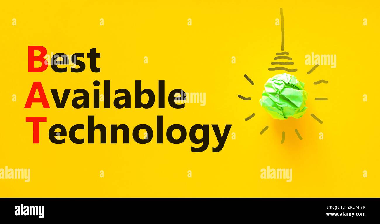 BAT best available technology symbol. Concept words BAT best available ...
