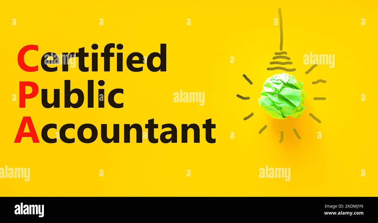 CPA certified public accountant symbol. Concept words CPA certified public accountant on a ...