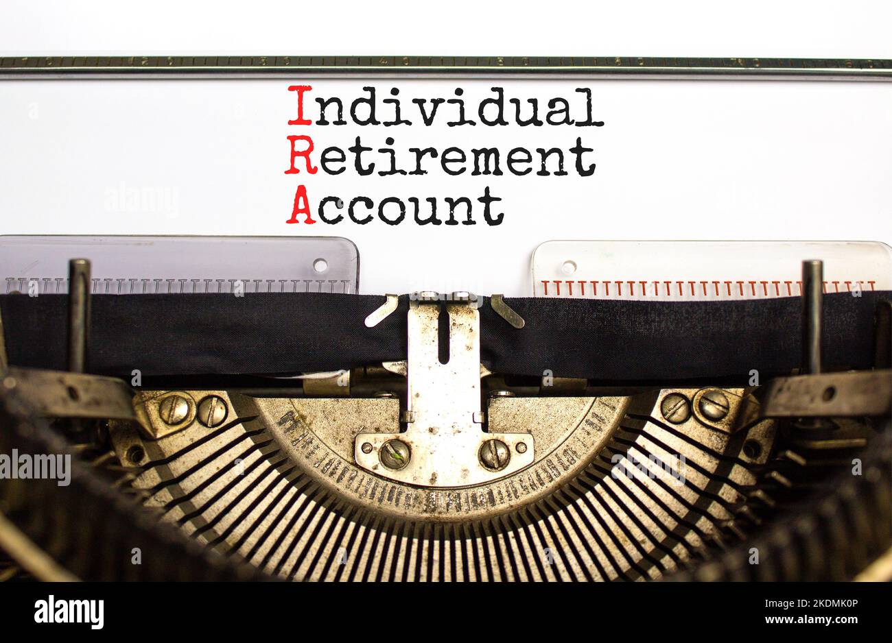 IRA individual retirement account symbol. Concept words IRA individual ...