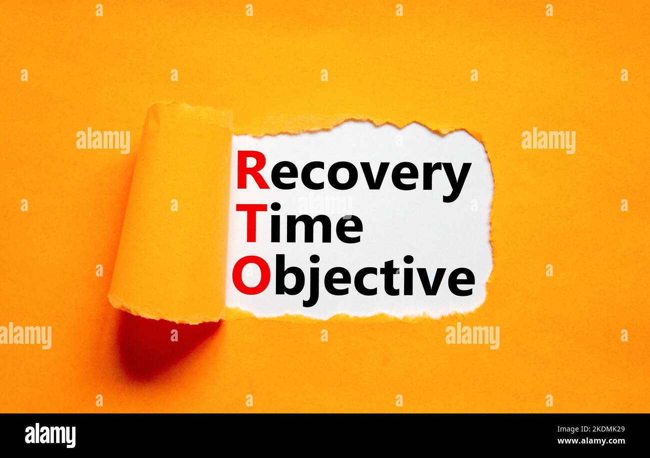 RTO recovery time objective symbol. Concept words RTO recovery time ...