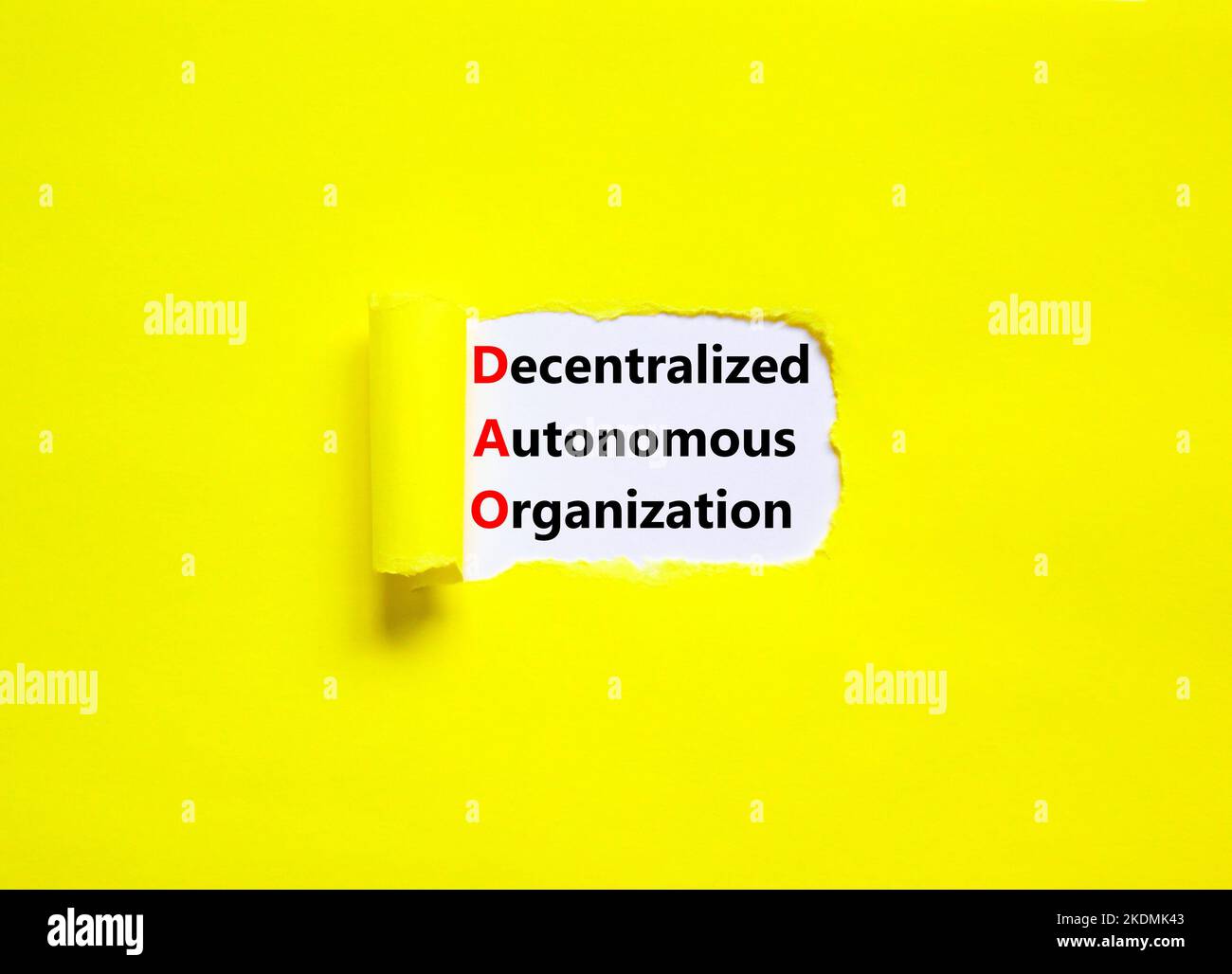 DAO decentralized autonomous organization symbol. Concept words DAO ...