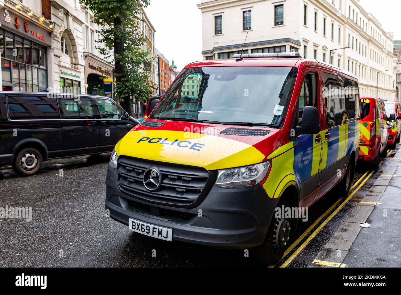 The Diplomatic Protection Unit Red Van parked in Duncannon street in ...