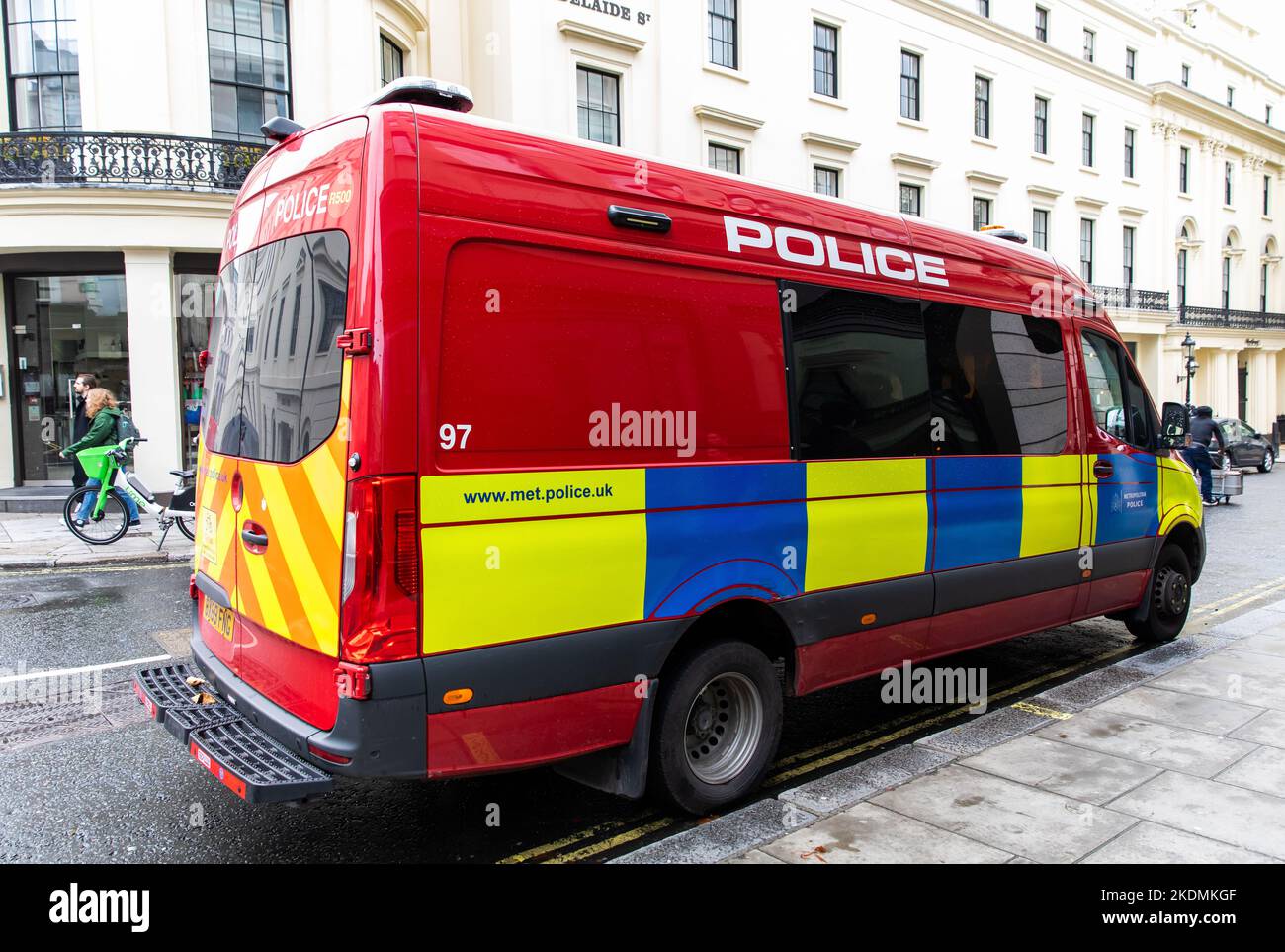 The Diplomatic Protection Unit Red Van parked in Duncannon street in ...