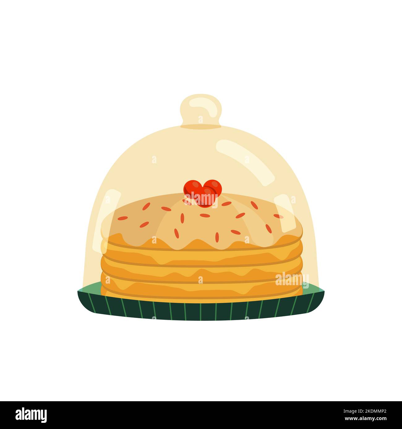 Cake in glass dome cover simple flat vector icon Stock Vector Image & Art - Alamy
