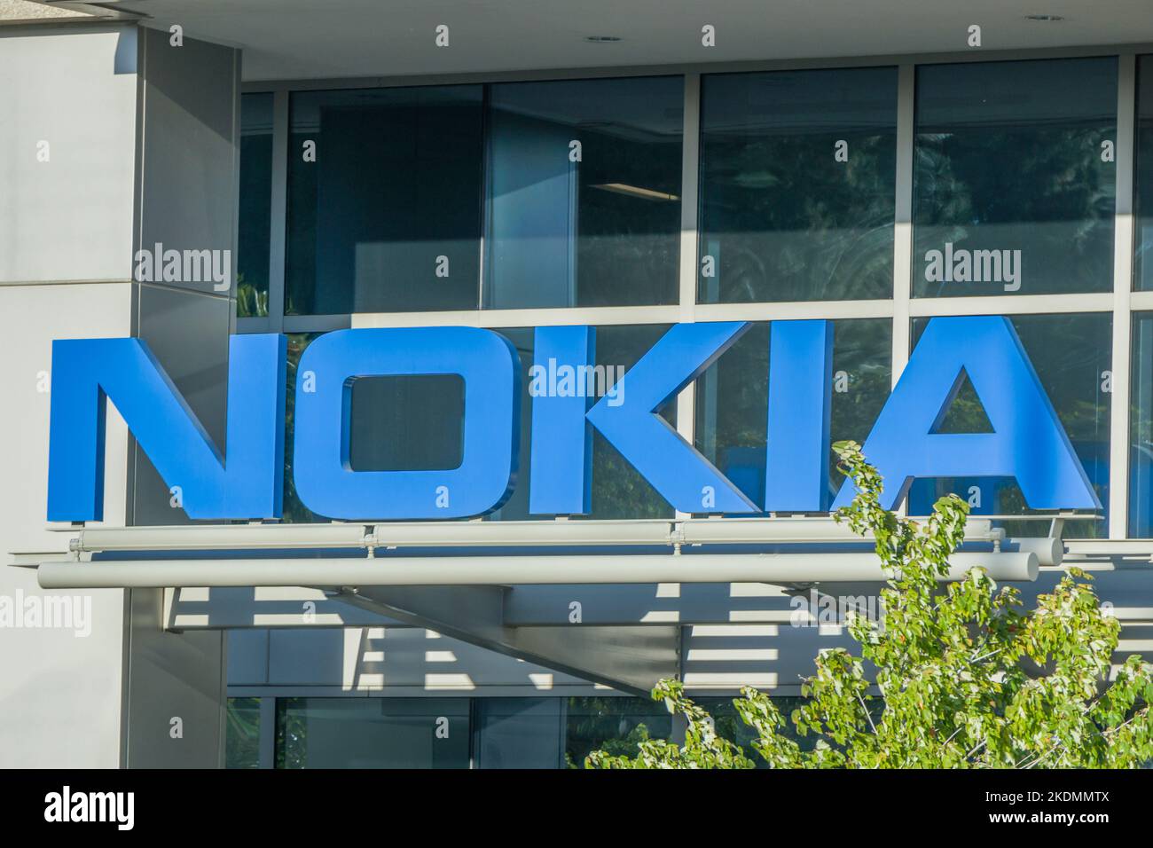 SUNNYVALE, CA, USA - JULY 29, 2017: Nokia corporate building exterior ...