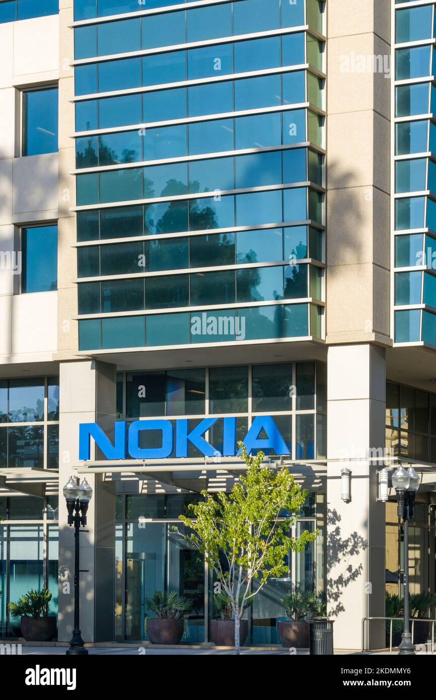 SUNNYVALE, CA, USA - JULY 29, 2017: Nokia corporate building exterior ...