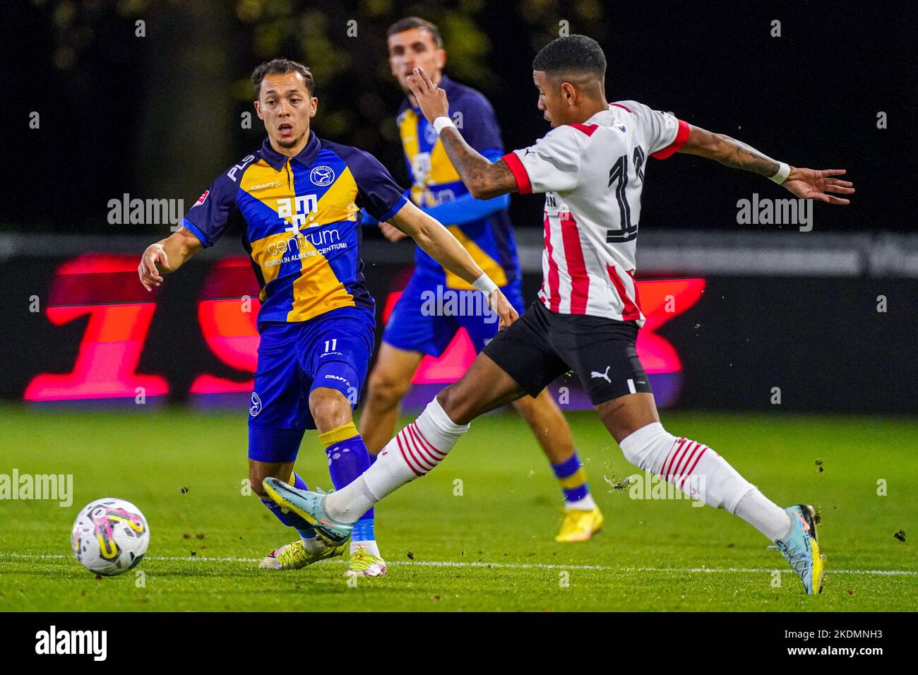 EINDHOVEN, NETHERLANDS - NOVEMBER 7: Ilias Alhaft of Almere City, Savio ...