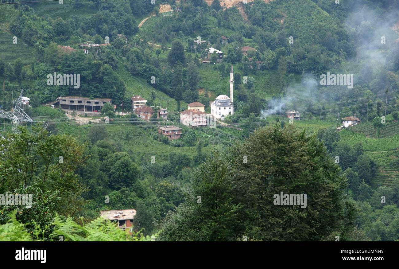 Yenihisar Village in Rize, Turkey, is connected to the town of Cayeli Stock Photo - Alamy