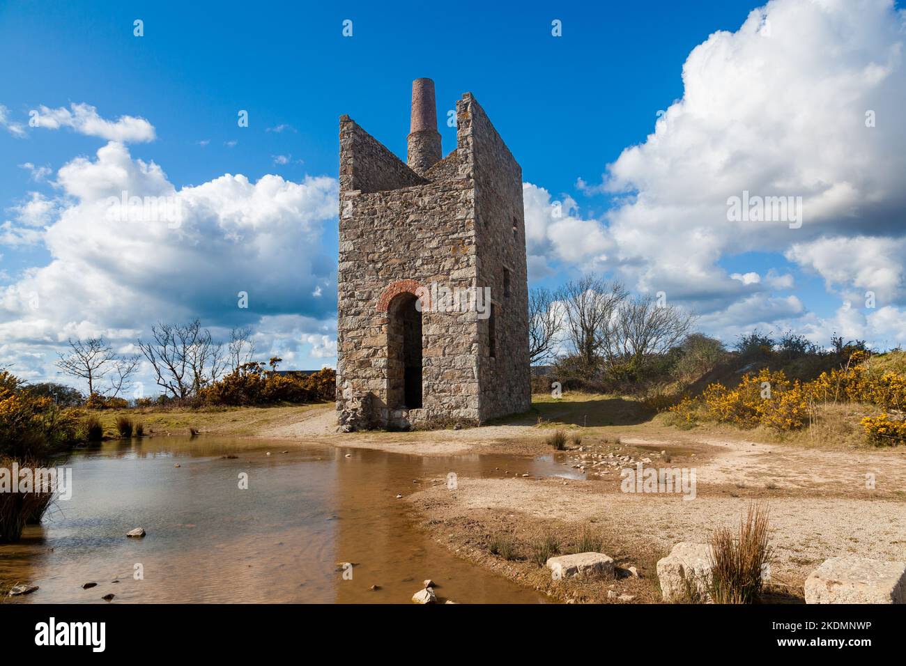 Cornish Engine House at Hallenbeagle Mine near Redruth Cornwall England ...