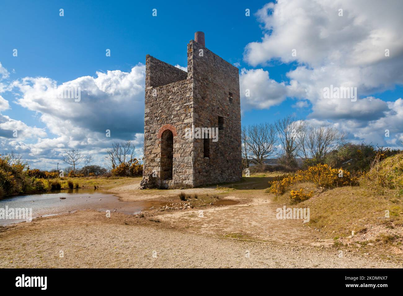 Cornish Engine House at Hallenbeagle Mine near Redruth Cornwall England ...