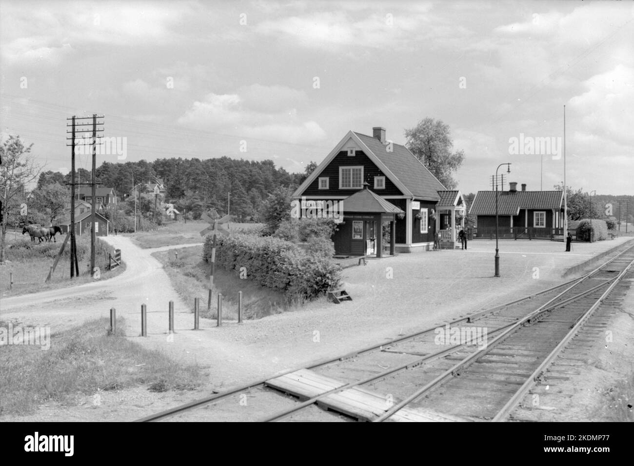 The railway station in Barkarby Stock Photo - Alamy