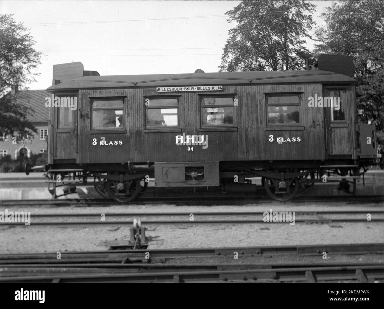 HHJ Motorvagn 54. Sign on Motorvagn: Billesholm-Bjuv-Billesholm Stock ...