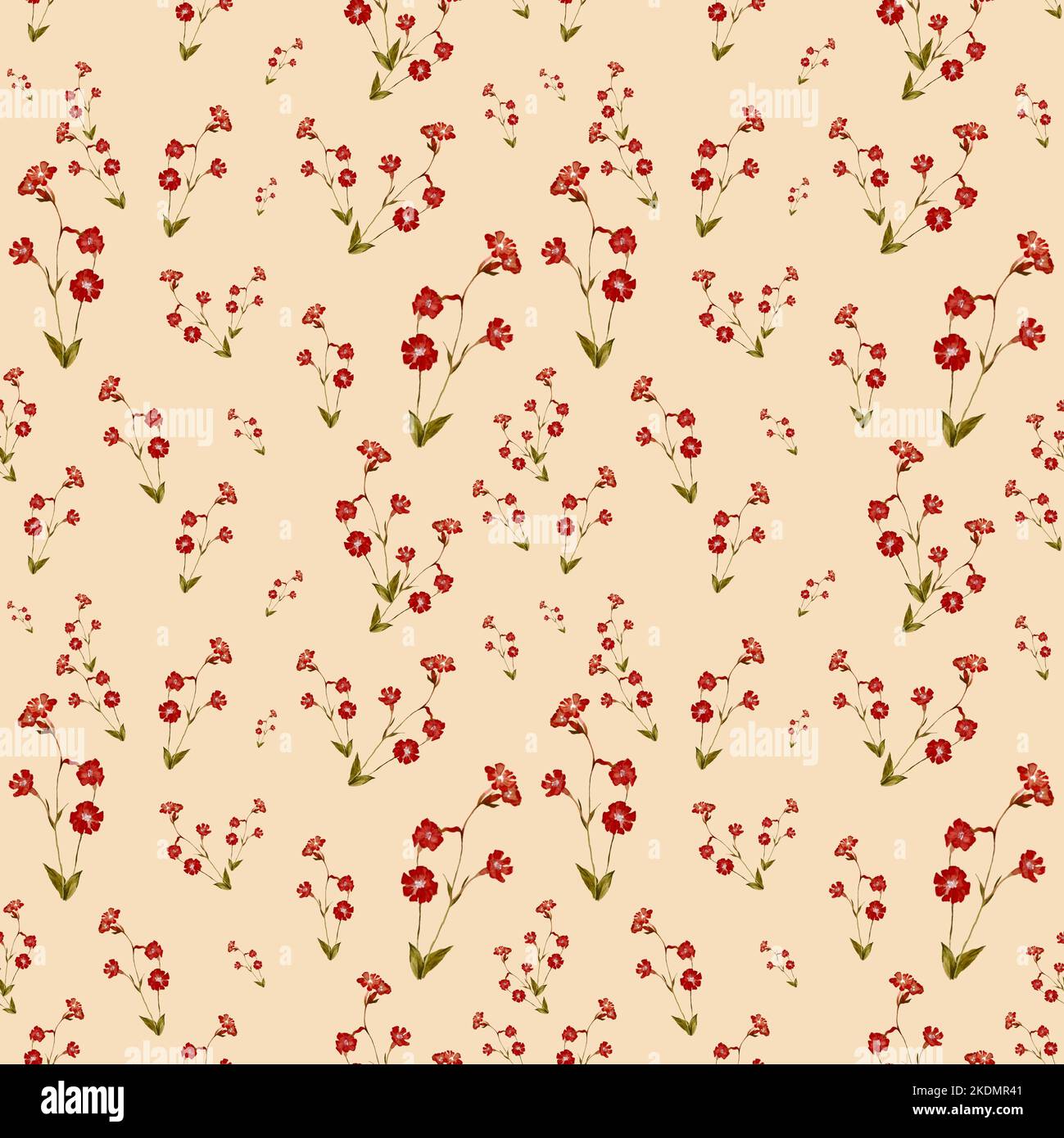 Red flower pattern hi-res stock photography and images - Alamy