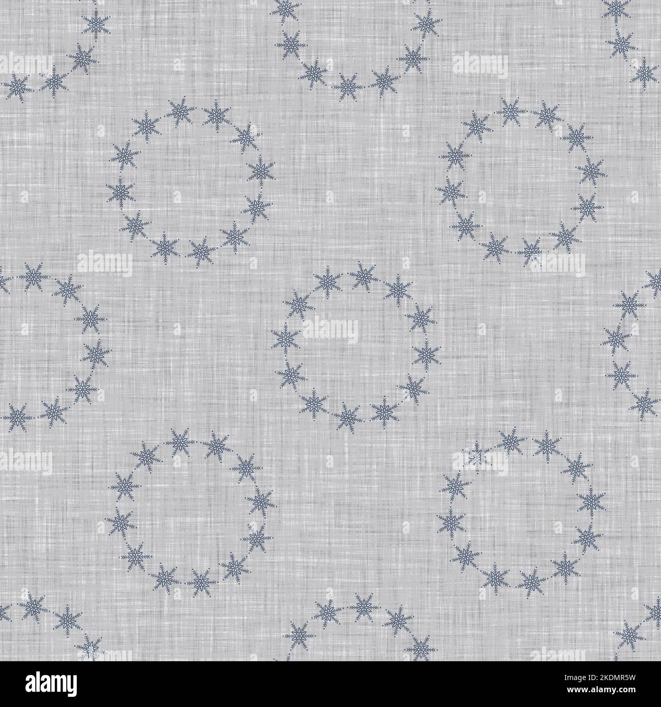 Seamless christmas snowflake woven linen pattern. Two tone seasonal ...